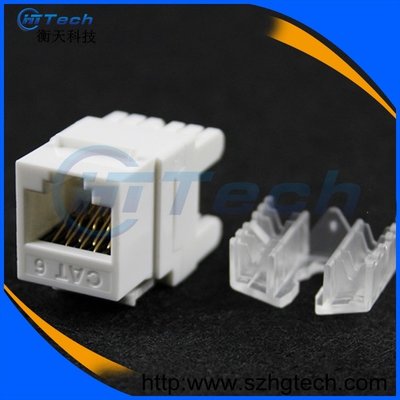 180 Degree Cat6 UTP Jack 8P8C RJ45 Jack White Color supplier
