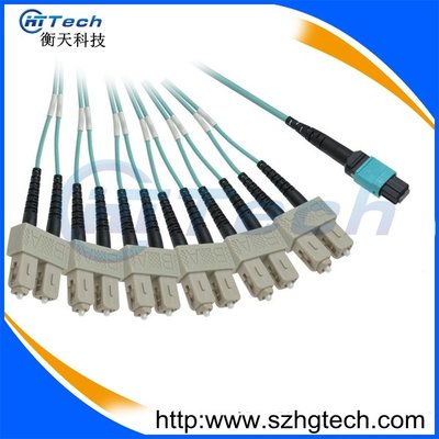 MPO/LC OM3 12Core Fiber Optic Patch Cable Fanout 2.0mm Patch Cord supplier