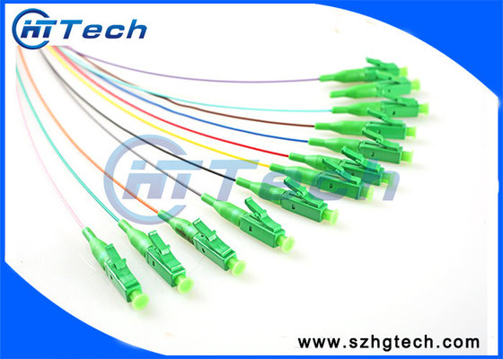 1.5M Telecom Type 9 / 125 Singlemode 12Core Fiber Optic Pigtail LC Without Jacket supplier