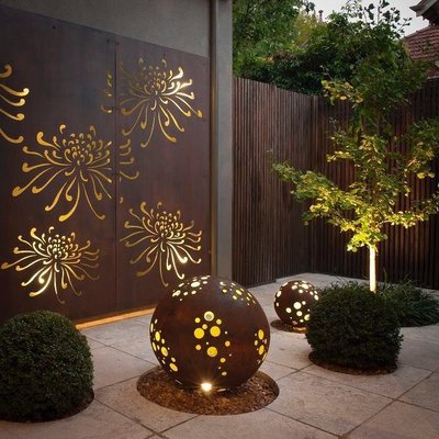 Custom corten steel decorative garden metal screen patterns