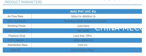 PHT UVC Kit for AHU with UV lamp 254nm, UV air disinfection and sterilization for air handling units to fight with covid