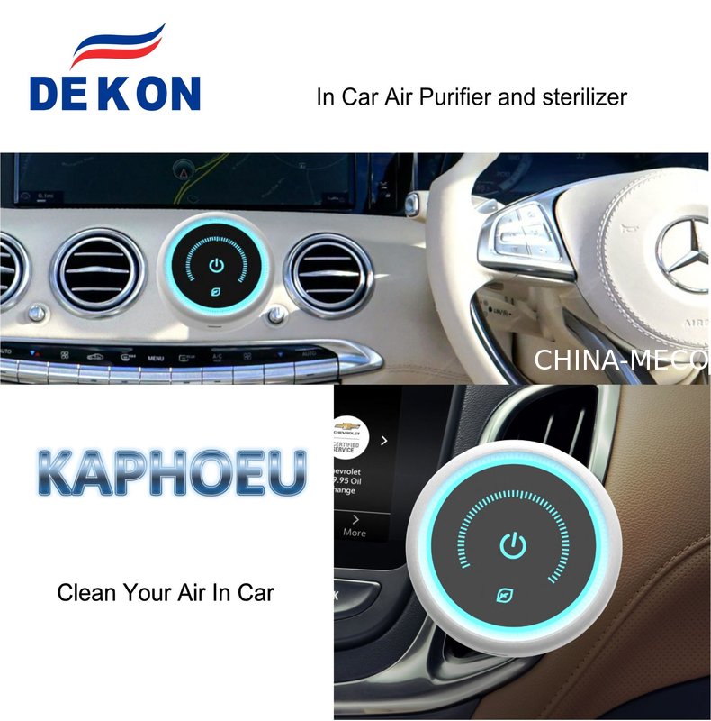 Auto air purifier and sterilizer with UVC led and carbon filter clean the air in your car