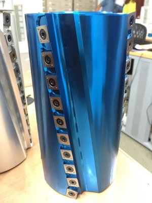 Blue Helical Cutter Head For Producing Grooves , Plane , Shape