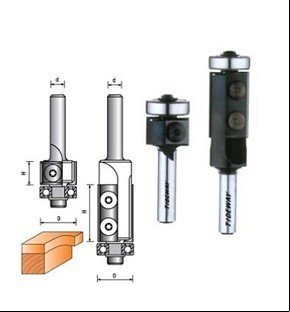 CNC Router Bits - Flush trim with reversible knives
