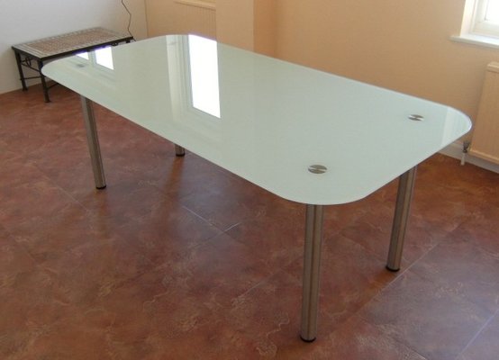 White Painted Table Top Glass EN12150 Standards Protect Furniture supplier