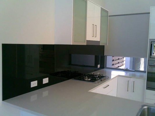 Glass Painted Backsplash , Painted Plexiglass Backsplash Black supplier
