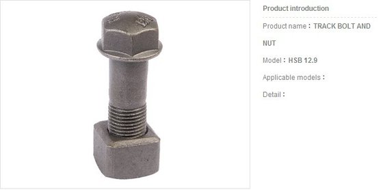 High Strength 12.9 Grade Track Bolt And Nut Sprocket Bolt And Nut Excavator Spare Parts