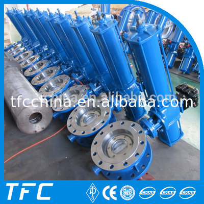 pneumatic operated triple eccentric butterfly valve, pneumatic valve
