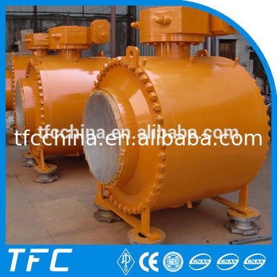 API 6D double flange turnnion mounted ball valve