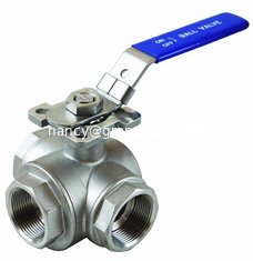 China 3-way ball valves with high mounting pad type B PAI 1000PSI threaded ends for actuators supplier