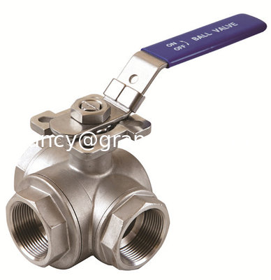 3way sanitary ball valves with mounting pad T Pattern or L Pattern threaded end supplier