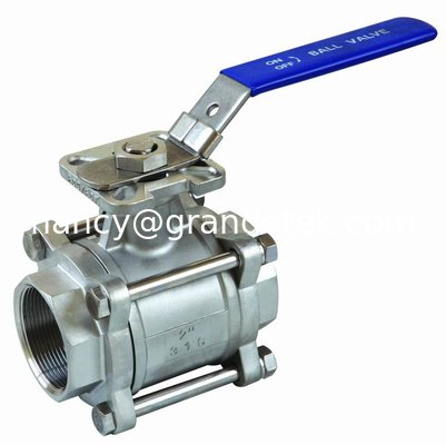 3PC ball valves with high mounting pad PAI 1000PSI threaded ends for actuators supplier