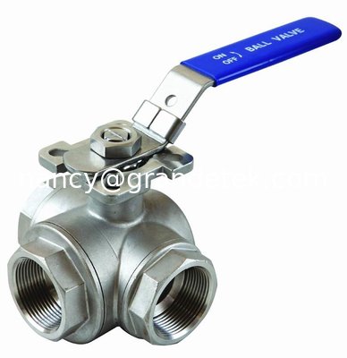 3-way ball valves with high mounting pad type B PAI 1000PSI threaded ends for actuators supplier