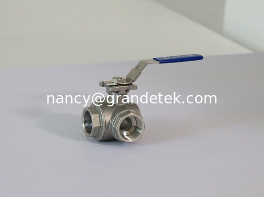 3-way ball valves with high mounting pad type B PAI 1000PSI threaded ends for actuators supplier