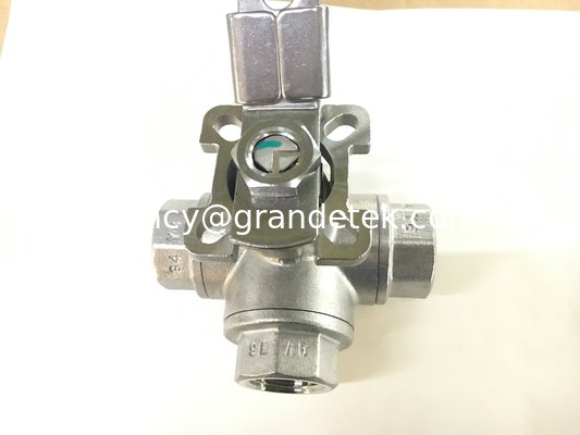 ISO 5211 Locking Handle 3-way Ball Valve Stainless Steel NPT Thread supplier