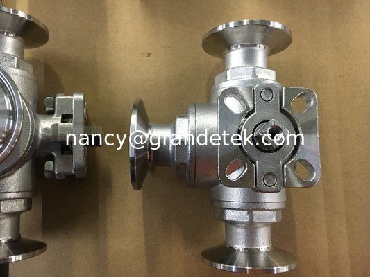 ISO 5211 Locking Handle 3-way Ball Valve Stainless Steel NPT Thread supplier