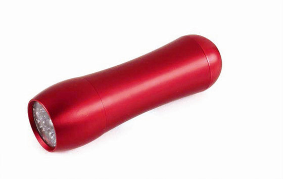 Red Aluminum 9 LED 3 AAA LED Camping Flashlight Torch ND90002