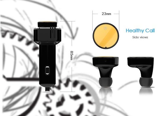 Plastic Auto Oxygen bar Car Bluetooth Headset BT4.0 , White / Black