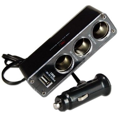 3 Way Multi Car Socket Splitter , Cigarette Lighter Splitter With Triple Adapter