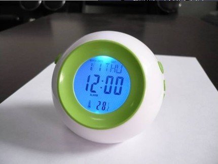 Digital Multi-coloured Electronic Desktop Calendar Clock with LED Light Flashing