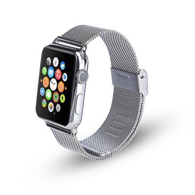 Stainless Steel 0.6mm Mesh Watch Strap Wrist with Adapter Silver