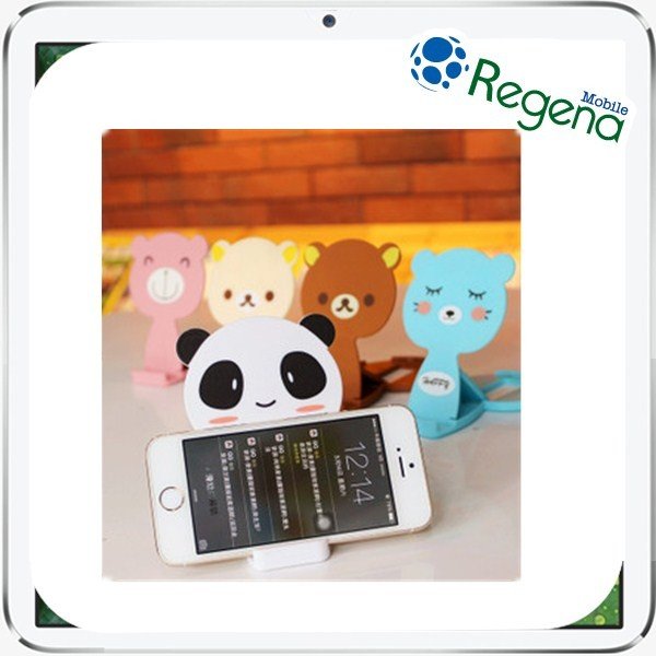 Cute Mobile Phone Accessory Mirror Pad Bracket Fold Down With 4 Buckle Design