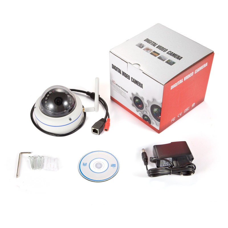 1.0MP Vandalproof Dome WIFI Wireless IP  Camera  , Support SD Card Slot