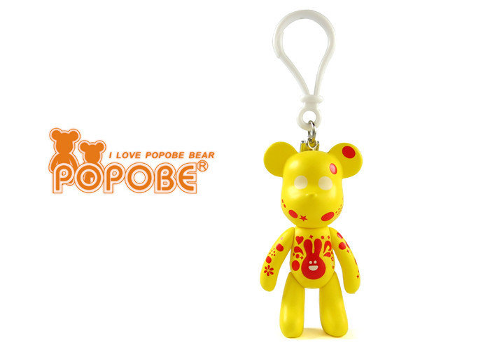 Rotatable Head Small Plastic POPOBE Bear Keychain for Mobile Phone Accessories 3" / 8.2cm