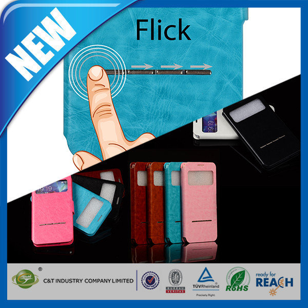 Slim PU Leather Flip S-view Window Samsung Galaxy S5 I9600 Case , Mobile Phone Shells