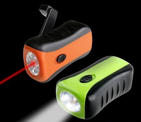 Customized ABS 500m Laser Electronic Mini LED Flashlights, 1 Laser Light + 6 LED Lights