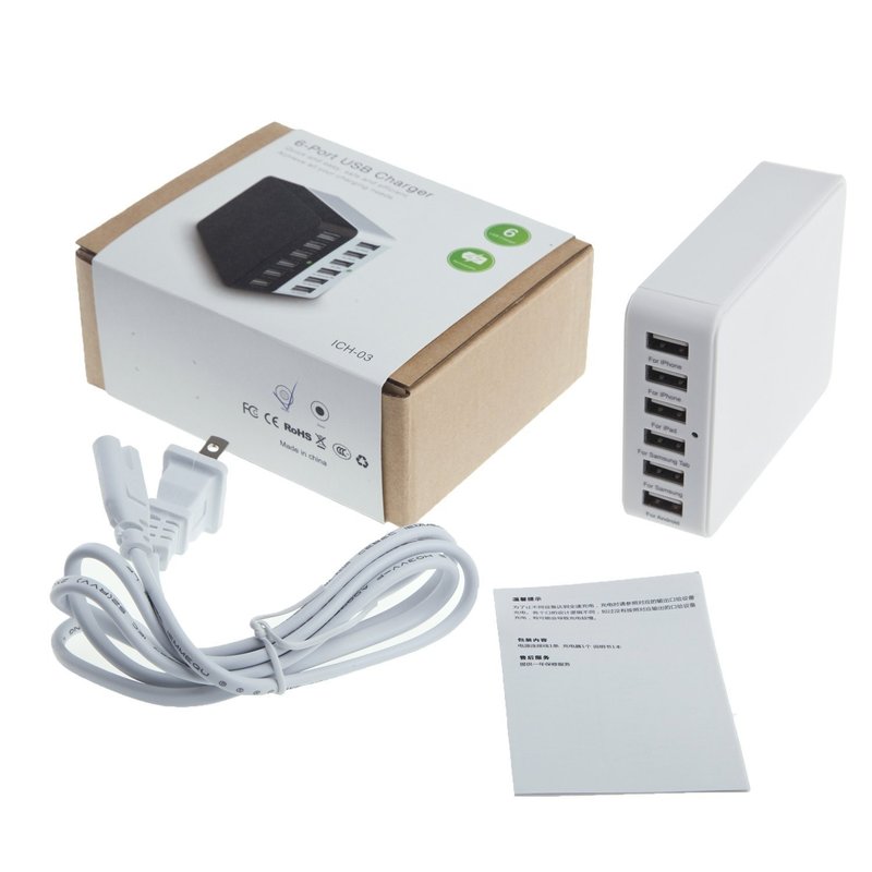 iPhone 6/iPad 45W 5V 6.5A 6 항구 USB 충전기, 휴대용 USB 충전기