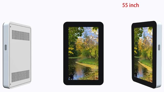 터치스크린으로 광고를 위한 55 인치 잘 고정된 방수 옥외 LCD 디스플레이