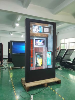 주문을 받아서 만들어진 86&quot; 벽 산 LCD 스크린, 옥외 광고 LCD 디스플레이 접촉 간이 건축물