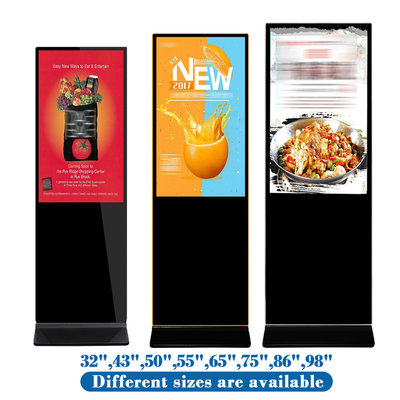 호리호리한 모양 독립 디지털 방식으로 Signage, 실내 LCD 광고 스크린 32-98 인치