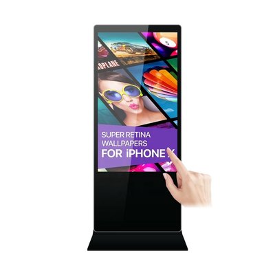 광고 감시자 디지털 방식으로 Signage 간이 건축물 75&quot; 실내 지면 대 LCD 터치스크린