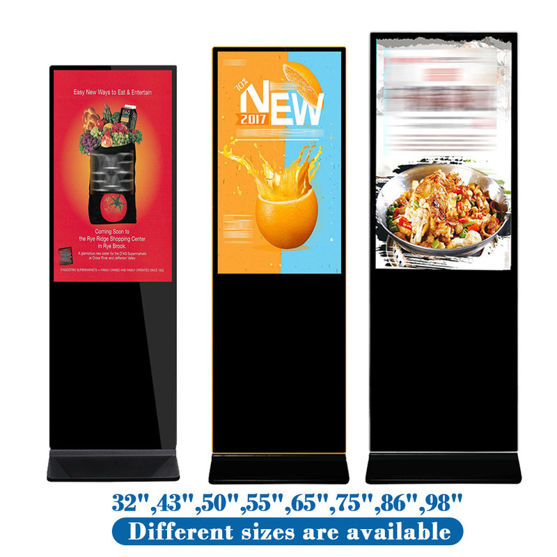호리호리한 모양 독립 디지털 방식으로 Signage, 실내 LCD 광고 스크린 32-98 인치