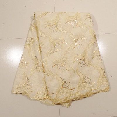 Evening Dress African Lace Fabrics , Pink Beige