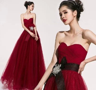 Custom Chiffon Sexy Sweetheart neckline party dresses for Prom , Red