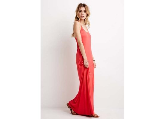 Ladder Racerback Casual Womens Dresses , Delicate Straps V-neckline Long Dress