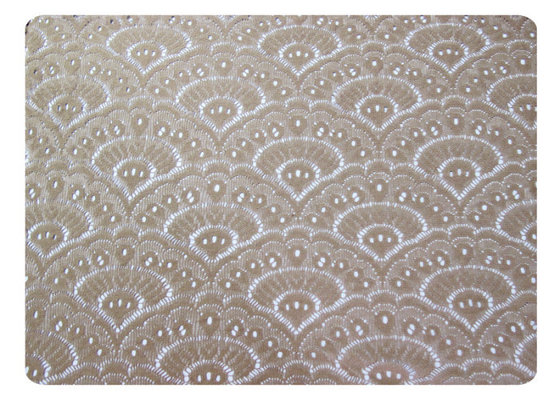 Water Soluble Fan Shaped Lace Fabric 65% Terylene + 35% Cotton CY-CT8521