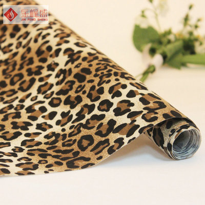 Fashion OEM Flocking Velvet Polyester Non Woven Fabric with Leopard Pattern