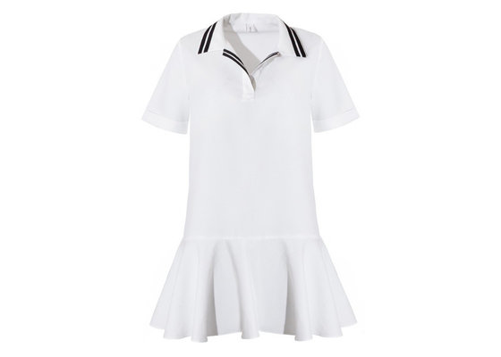 Polo Ladies Flared Dress Striped Varsity Collar With Plus Size