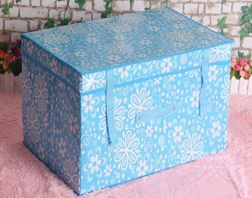 Customized Foldable Lamination Non Woven Storage Bins , Pink / Yellow / Blue