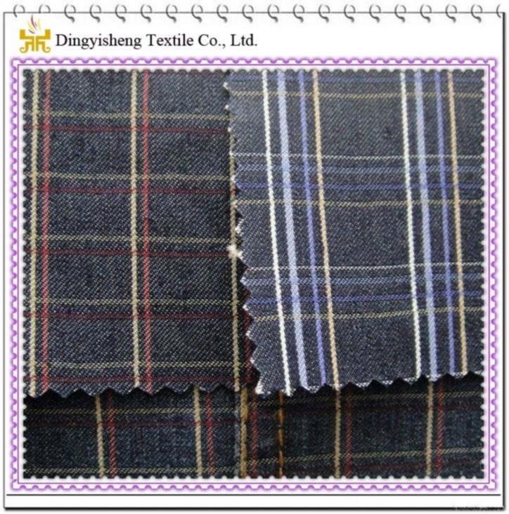 Yarn Dyed Checks Pattern Jeans Fabric