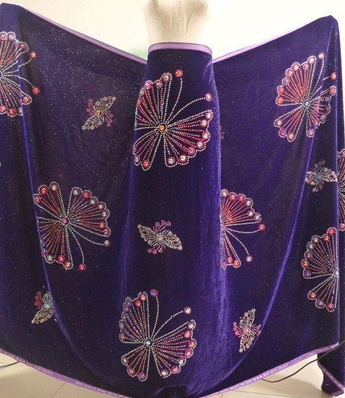 Customized Arican lace fabrics velvet Embroidered Tunji and net OEM