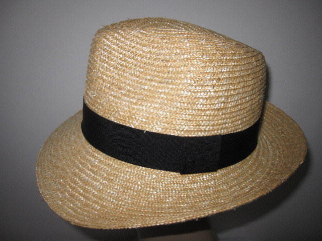 Mens Straw Fedora Snap Brim Hat
