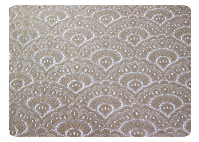 Water Soluble Fan Shaped Lace Fabric 65% Terylene + 35% Cotton CY-CT8521