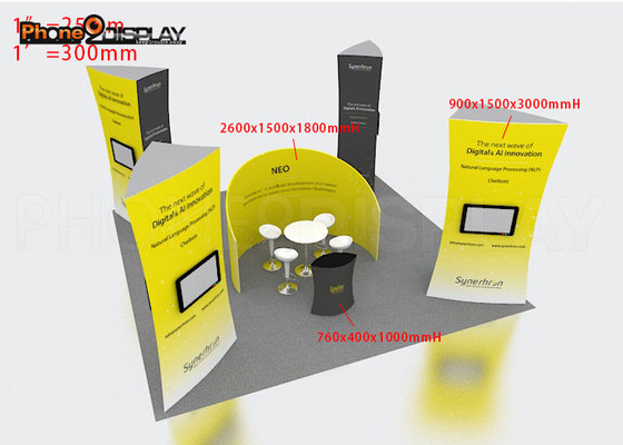 Cabine faite sur commande de salon commercial de tissu de tension avec l'impression de transfert de chaleur de CMYK