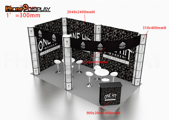 Stalle portative d'exposition de cabine durable du salon commercial 20x10 avec la tour en spirale