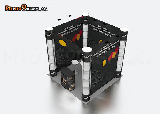 Aluminum Trade Show Booth Folding Spiral Exhibition Tower Display Stand With LED Light